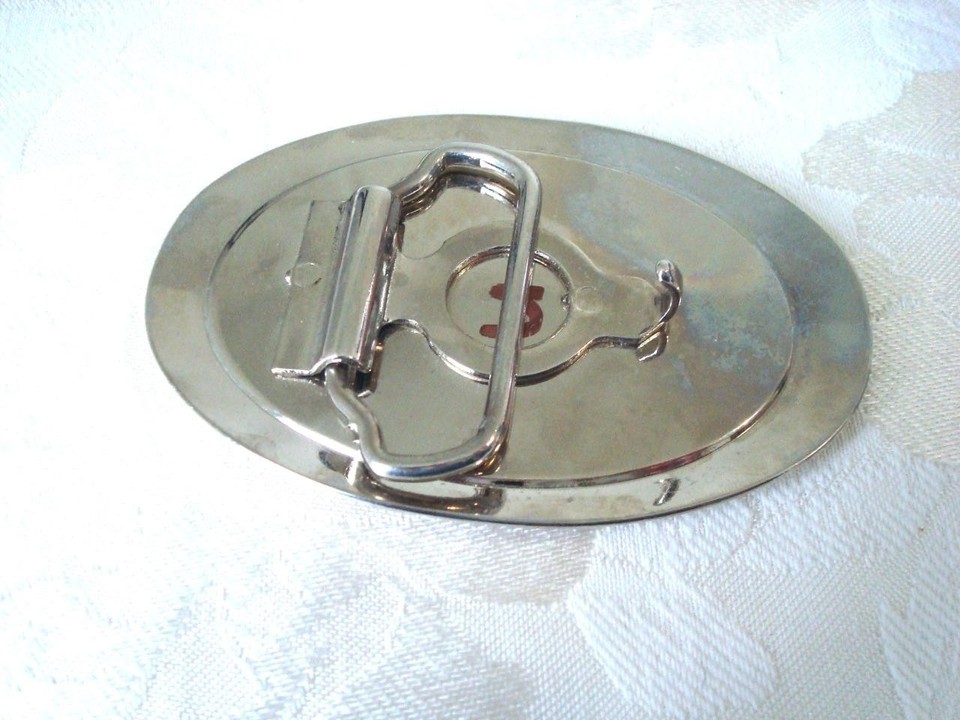 Silver Tone Enamel Blaw-Knox Belt Buckle Asphalt Paving Specialist KJ ...