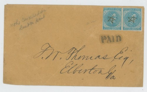 Mr Fancy Cancel CSA 6 PAIR COVER RED PAID MANUSCRIPT STARS FANCY CANCEL ...