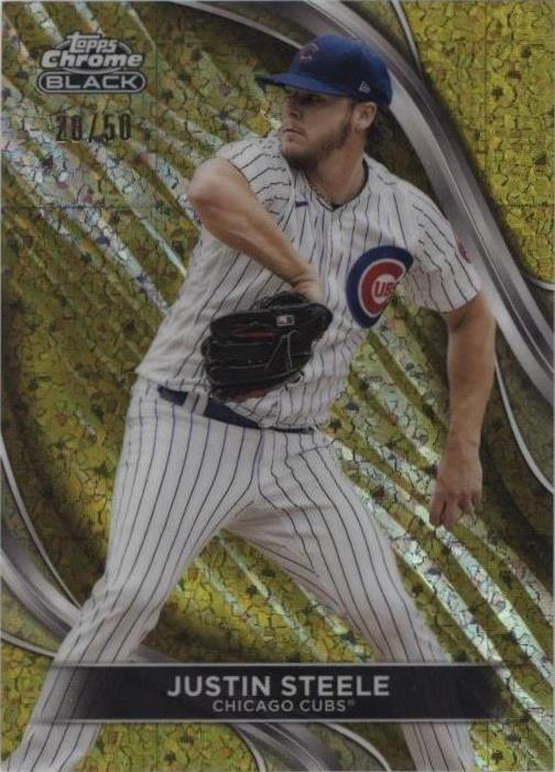 2024 Topps Chrome Black - Justin Steele #71 Gold Mini-Diamond Refractor ...