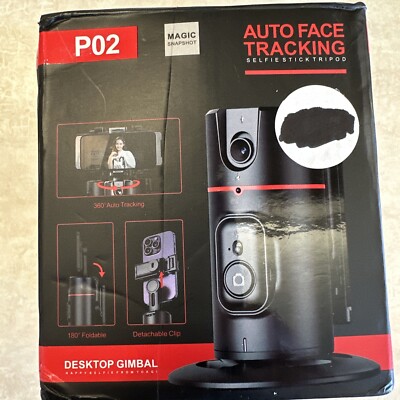 New, Black DESKTOP GIMBALL Auto Face Tracking Selfie Stick Tripod (#P02 ...