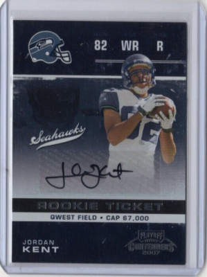 JORDAN KENT NFL Seahawks 2007 Donruss Playoff Contenders RC Auto #175 ...