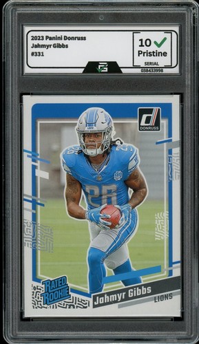 2023 Panini Donruss #331 Jahmyr Gibbs GRADED 10 GEM MINT RC Rated ...