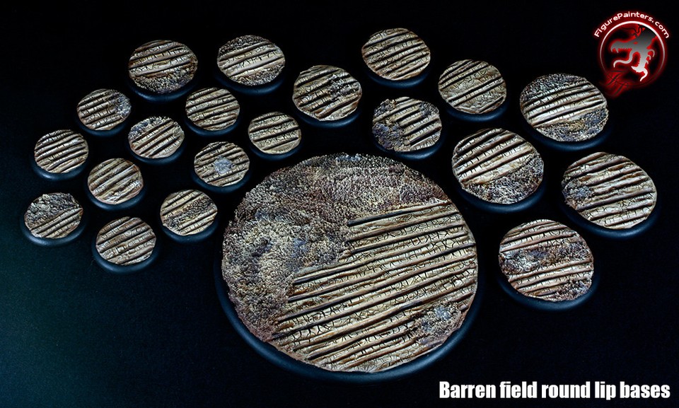 Figure Painters Bases (6) 40mm Barren Field bases, Warmachine Grymkin ...