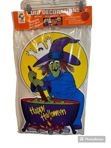 Color Clings VTG 90’s Witch Ghost 26” Yard Sign New In Package | eBay