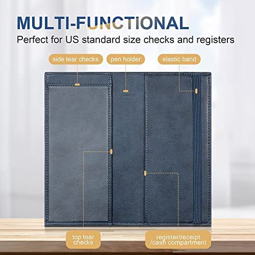 Checkbook Covers for Personal Checkbook Holder RFID Premium Leather ...