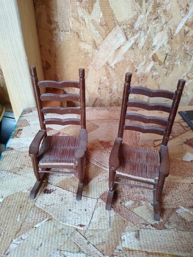 Vintage Wooden Rocking Chair or Doll Furniture - 4 inches tall (2 Qty ...