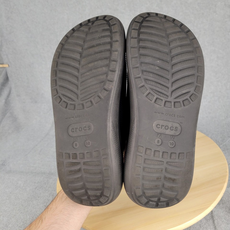 CROCS Classic Crush Slides Mens 8 Womens 10 Black Platform 208731-001 ...