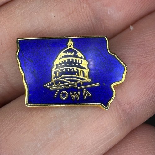 Vintage Iowa State Capitol Blue Enamel Lapel Pin | eBay