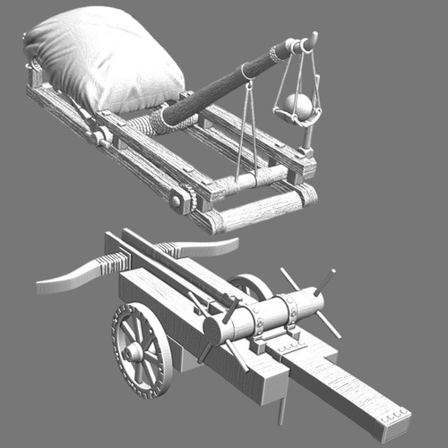 Medieval Siege Machines Onager and Catapult Set 28mm Wargames ...