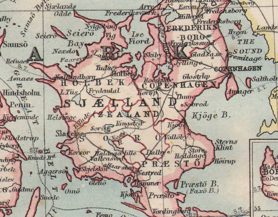 1901 VICTORIAN MAP ~ DENMARK SCHLESWIG-HOLSTEIN LAALAND FAROE ICELAND ...