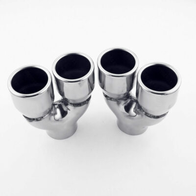 Pair 2.5" In Quad 3" Out Straight Cut 6.6" Long Exhaust Tips 304 ...