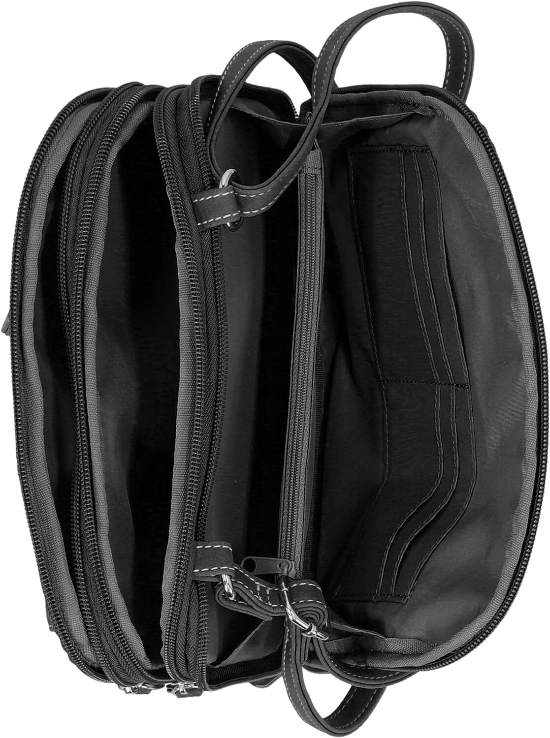 MultiSac Zippy Triple Compartment Crossbody Bag Black | eBay