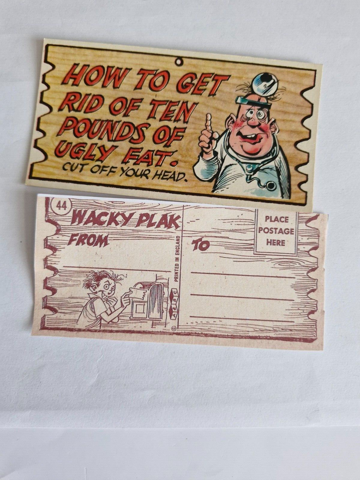 Wacky Plak #44 A.&B.C. HOW TO GET RID OF TEN POUNDS OF UGLY FAT | eBay UK