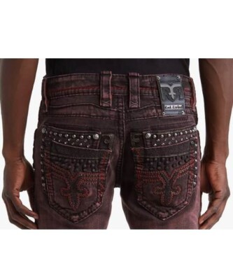 ROCK REVIVAL Burgundy Skylark Biker flex Stretch Size 40 BRAND NEW w ...