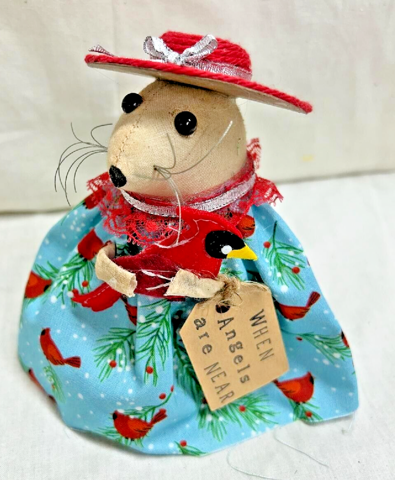 Mouse/Cardinal/Red Bird/Primitive/Farmhouse/Christmas/Grunged | eBay