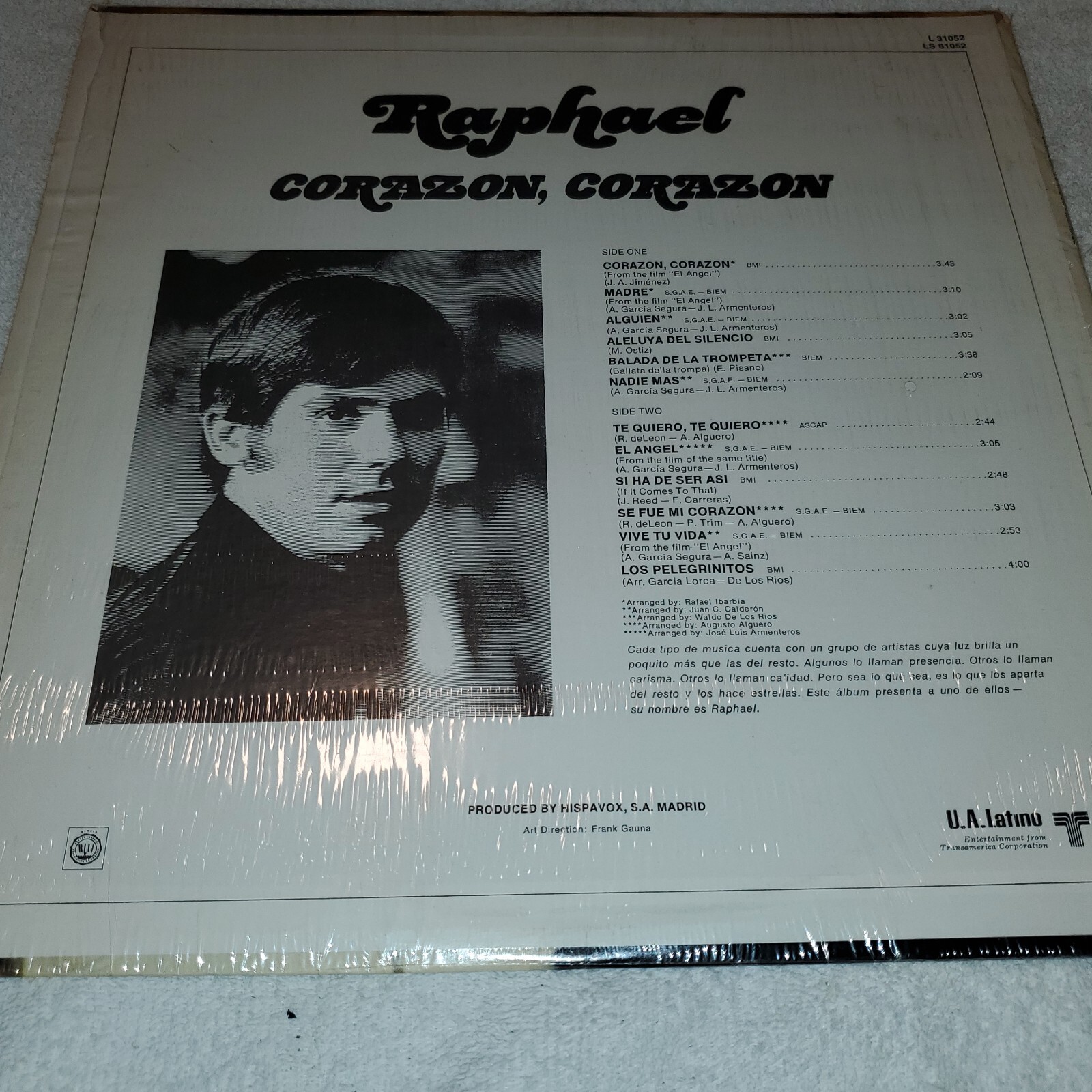 Raphael: Corazon Corazón LP -VG+ in Shrink wrap | eBay