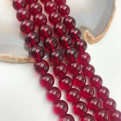 Red Ruby Dyed Quartz Smooth Round Beads 6mm 8mm 10mm 15.5" Strand | eBay