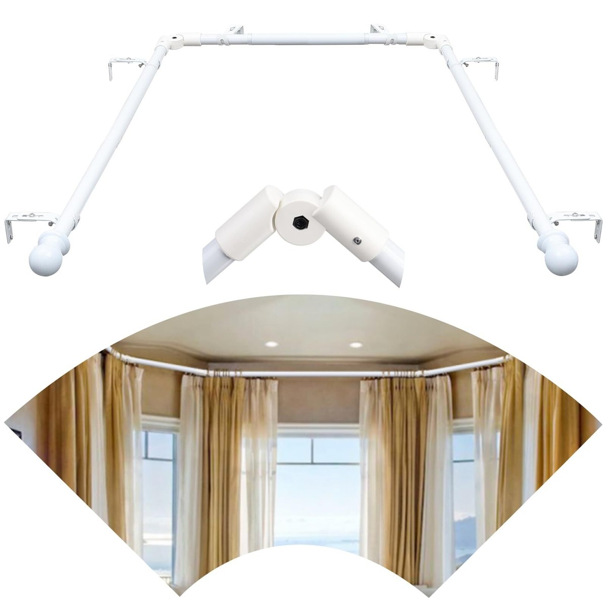 3 Rod Curtain Rods Central Design BOT100 994 1 In. Blackout Curtain