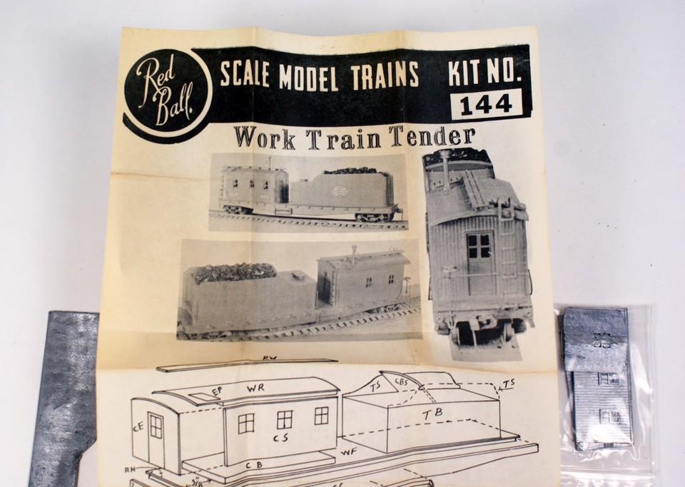 Red Ball HO Scale Work Train Tender Kit 144, Highly Collectable ...
