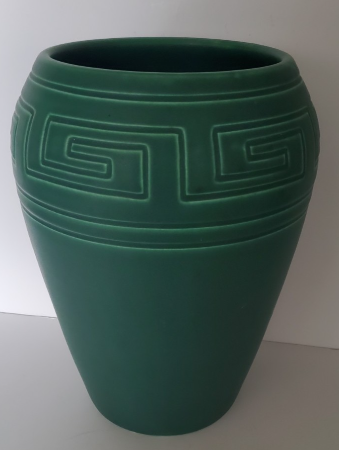 Rookwood Art Deco 1904 Art Pottery Vase Greek Key Design Matte Green ...