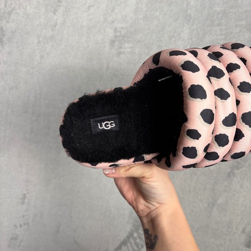 UGG Maxi Slide Cheetah Print Slippers Fluffy Leopard Print Slides ...
