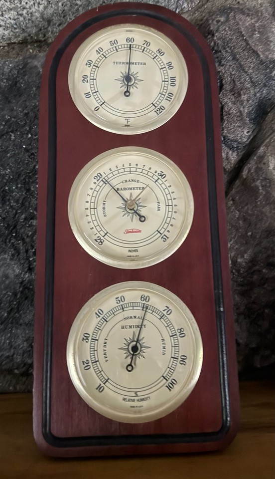 Vintage Sunbeam Wall Mount Barometer/Thermometer/Humidity Weather ...