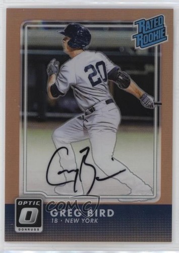 2016 Panini Donruss Optic Rated Rookies Signatures Orange /35 Greg Bird ...