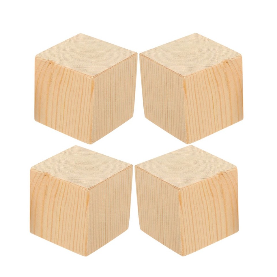4Pcs Household Wood Furniture Risers Chair Table Bed Pads Lifters ...