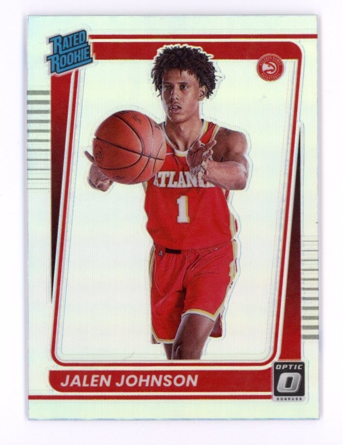JALEN JOHNSON RC 2021-22 Donruss OPTIC HOLO RATED ROOK NBA Atlanta ...