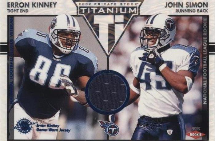 2002 Private Stock Titanium - Erron Kinney, John Simon #170 Blue ...