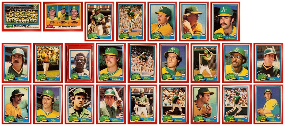 Topps Baseball Card Team Sets - Athletics/Oakland Athletics - 1978 Thru ...