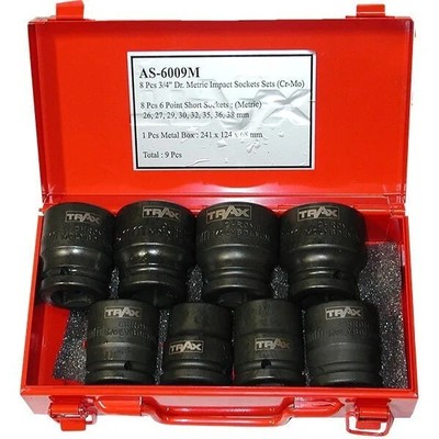 Trax AS-6009M 3/4" Drive 6PT Metric Impact Socket Set, 8Pc Set | eBay ...