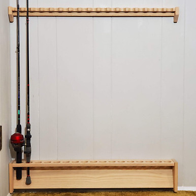 Fishing Rod Rack, Wall Mount Pole Holder, 36" Wide, 17 Rod Capacity ...