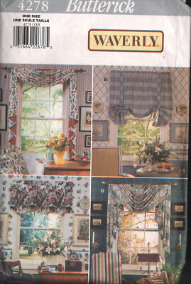 Butterick 4278 Window Treatments Sewing Pattern 4 Styles Valance ...