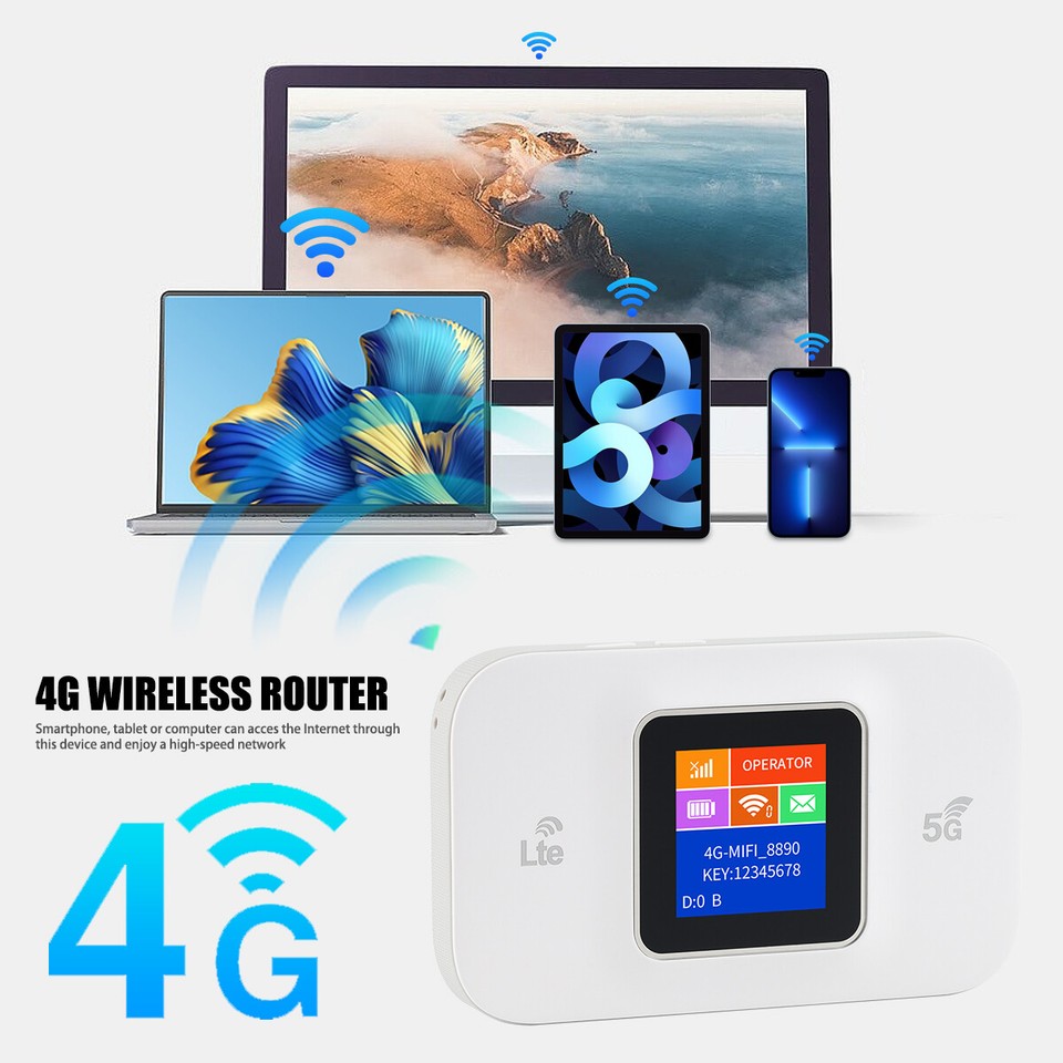 Unlocked LTE 4G Wireless WiFi Router Mobile Broadband MIFI LCD Hotspot ...