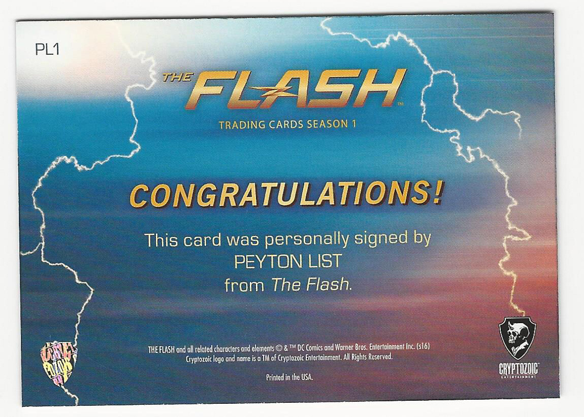 Peyton List as Lisa Snart 2016 THE FLASH Season 1 Autograph Auto Card # ...