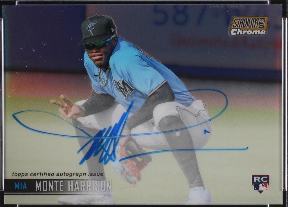2021 Topps Stadium Club Chrome - Autographs Monte Harrison #SCCAV-MH ...