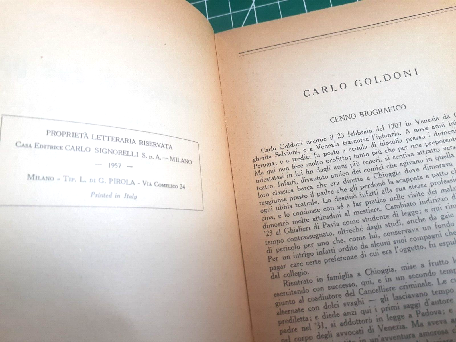 il SERVITORE DI DUE PADRONI Carlo Goldoni [ITALIAN] Carlo Signorelli Editore | eBay