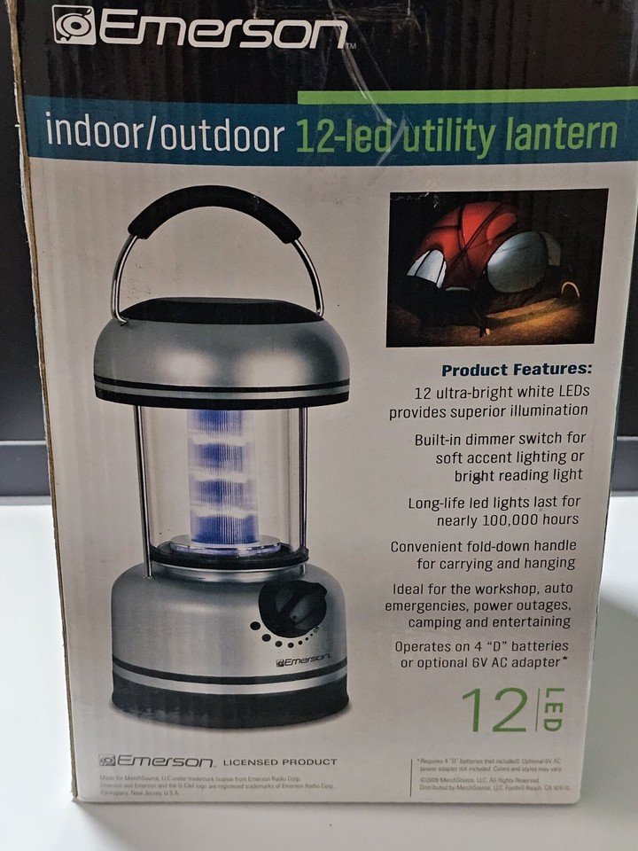 NIB Emerson 20-LED Utility Lantern Indoor/Outdoor NIB Dual Power ...