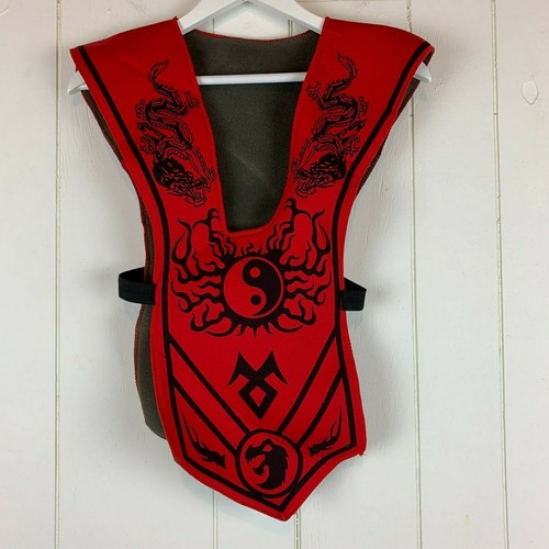 Halloween Costume Red Black Ninja Warrior Boys Youth OSFM Chest Wrist ...