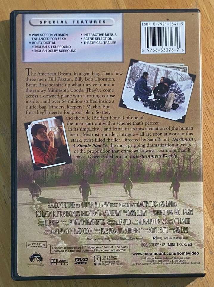 A Simple Plan - DVD - Widescreen - Bill Paxton - Billy Bob Thornton ...