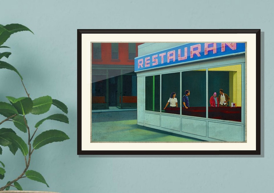 Monk's Restaurant Poster – 90s Sitcom Nighthawks Oil-Style Cult Art ...