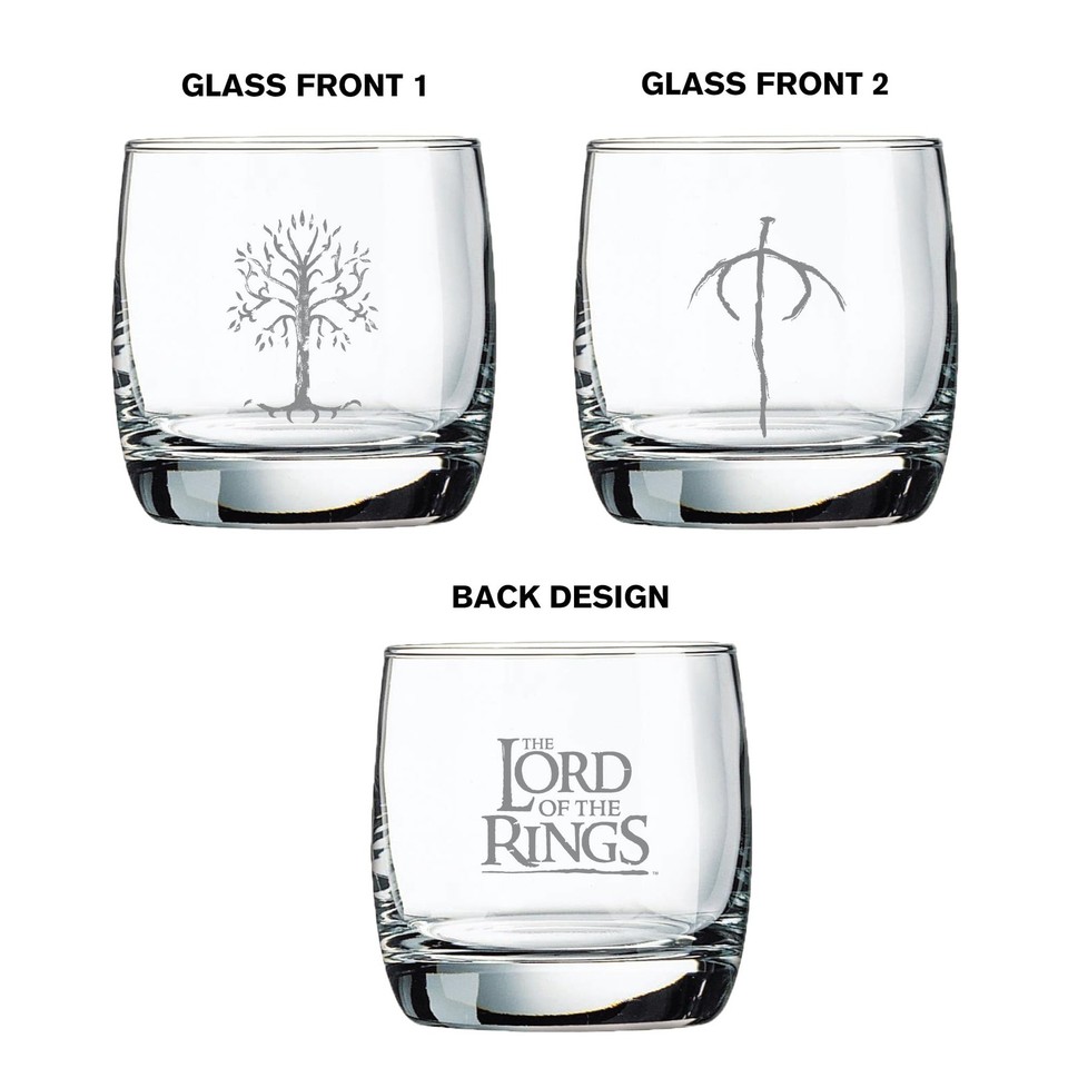 Katalyst Lord of The Rings Tree of Gondor and Orc Eye Whiskey Glasses 10 oz C... | eBay