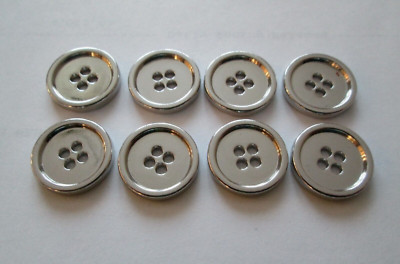 8/pcs Buttons medium size D=11/16" (17mm) 4 holes Silver color | eBay