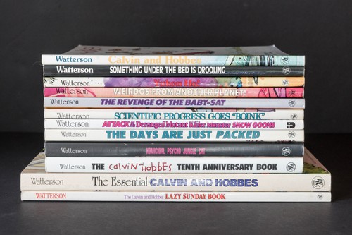 CALVIN AND HOBBES Series Lot of 12 Set of Comic Strip Books Bill ...