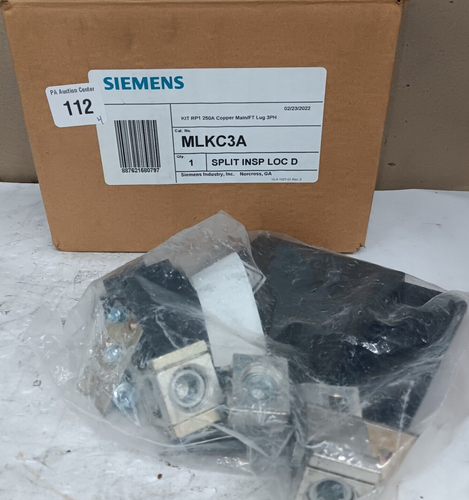 NEW SIEMENS MLKC3A 250 AMP RP1 COPPER MAIN/FT LUG KIT 3-PHASE | eBay