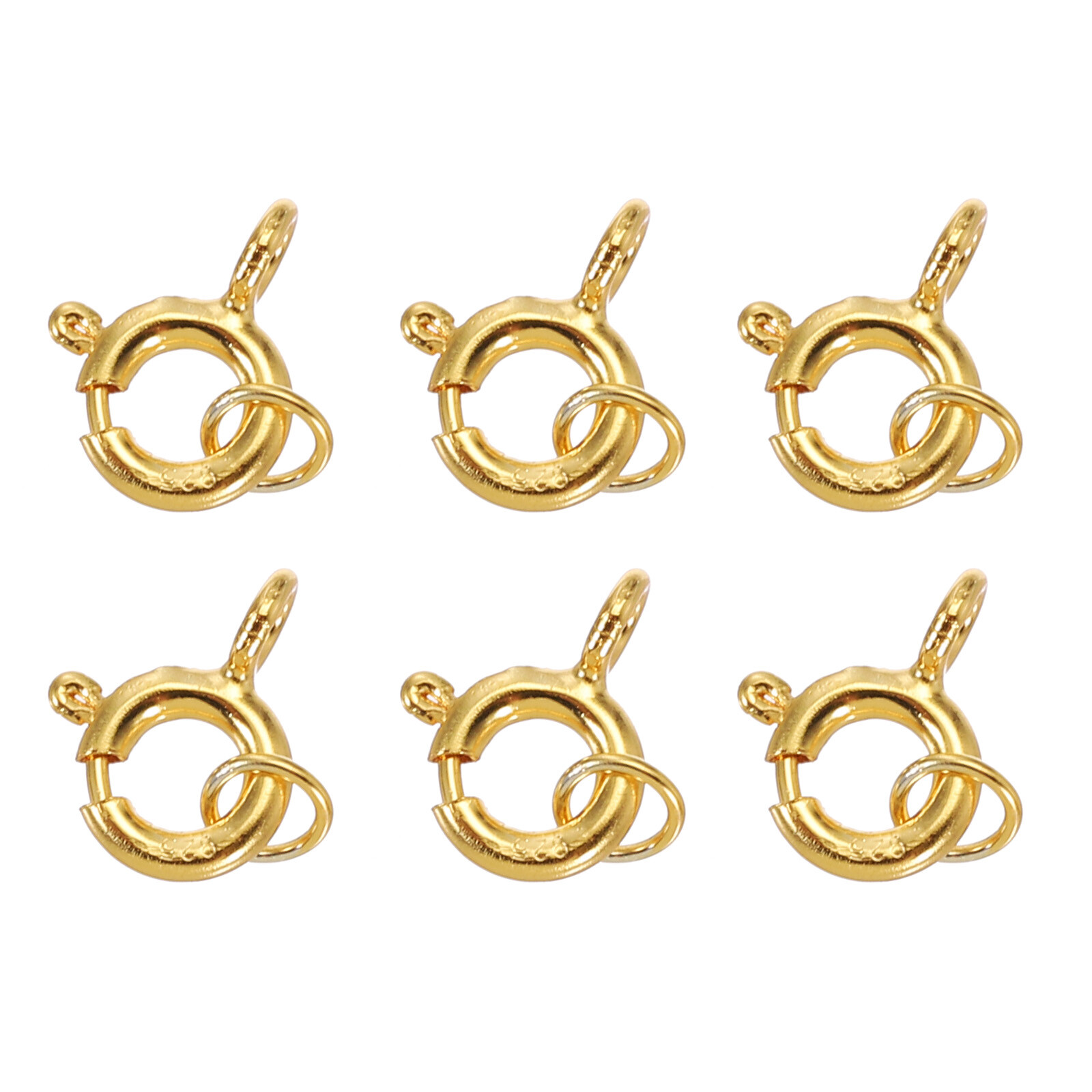 5.5mm Spring Ring Clasps with Open Jump Ring, 6 Set Clasps, Gold Tone ...