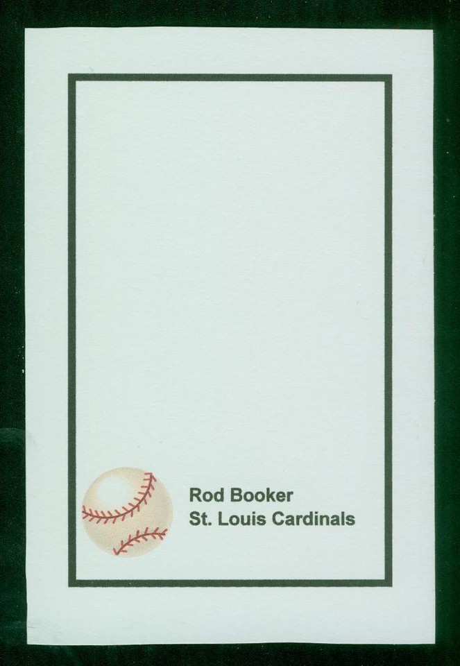 #1240, 4" x 6" Photo Card, Signed-Autographed, Rod Booker, Cardinals | eBay