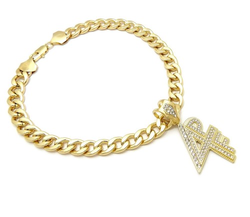 Hip Hop Iced Lil Baby 4PF Gold PT Pendant & 18" 20" 24" Cuban Chain ...
