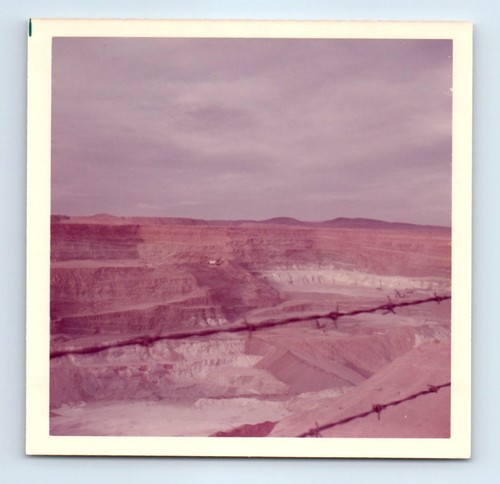 Old Vintage Square Color Photo OPEN MINING PIT QUARRY LANDSCAPE ...